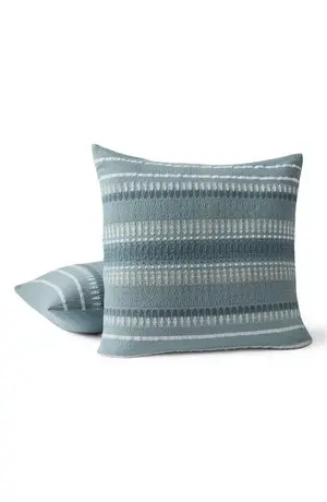 COYUCHI Lost Coast Organic Cotton Throw Pillow Cover - Lagoon