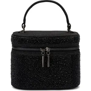 OLGA BERG Beckie Crystal Top Handle Vanity Case - Black