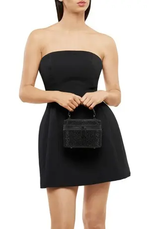 OLGA BERG Beckie Crystal Top Handle Vanity Case