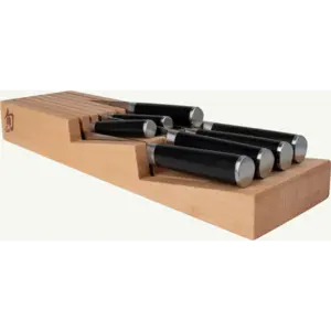 SHUN 7 Slot In-drawer Knife Tray With Logo - Light
