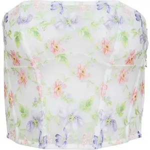 FLEUR DU MAL Elara Embroidered Corset Top - Ivory