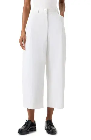 Akris Cropped Barrel Leg Jeans - Cream