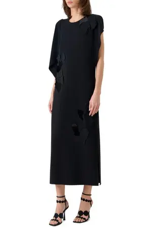 Akris Papercut Flower Laser Cut Crepe Dress