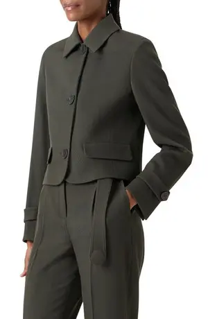 Akris Boxy Wool Tricotine Jacket
