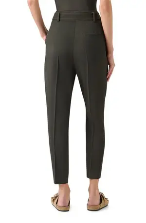 Akris Belted Virgin Wool Tricotine Crop Pants