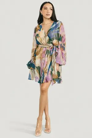 BALTIC BØRN Balitic Born Printed Mini Dress - Orchid Multi