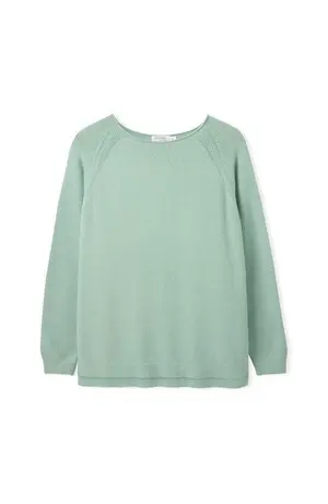 CELTIC & CO. Roll Edge Crew Neck Jumper - Skylight