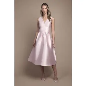 Coast Structured Twill Midi Bridesmaid Dress - Blush