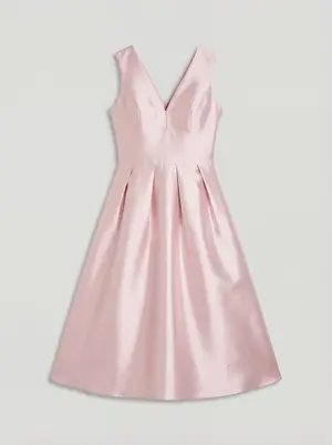 Coast Structured Twill Midi Bridesmaid Dress - Blush
