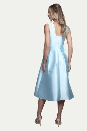 Coast Structured Twill Midi Bridesmaid Dress - Pale Blue
