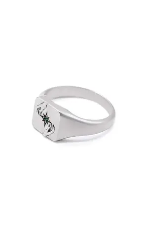 SERGE DENIMES Sterling Oracle Ring With Cubic Zirconia