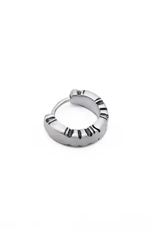 SERGE DENIMES Single Armour Hoop Earring - Silver