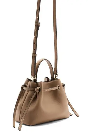 Mango Faux Leather Knotted Bucket Bag