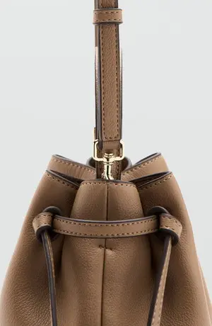 Mango Faux Leather Knotted Bucket Bag