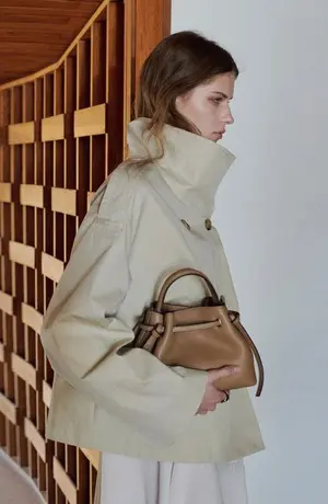 Mango Faux Leather Knotted Bucket Bag