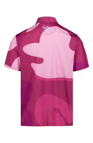 EASTSIDE GOLF Snap Placket Performance Golf Polo - Fuchsia