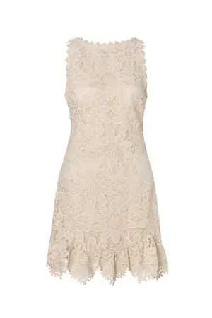 MALINA Miranda Ruffled Guipure Lace Mini Dress