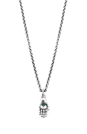 SERGE DENIMES Oracle Hand Pendant Necklace - Silver