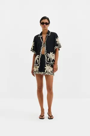 MALINA Armida Embroidered Short Sleeve Shirt
