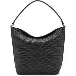 Mango Braided Bucket Shoulder Bag - Chocolate