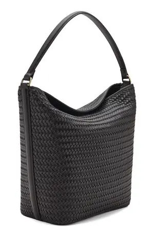 Mango Braided Faux Leather Bucket Shoulder Bag