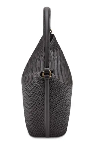 Mango Braided Faux Leather Bucket Shoulder Bag