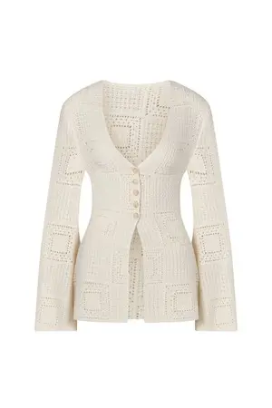 MALINA Mirella Fitted Crochet Cardigan