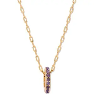 BROOK & YORK Gabby Birthstone Necklace Gold/feb