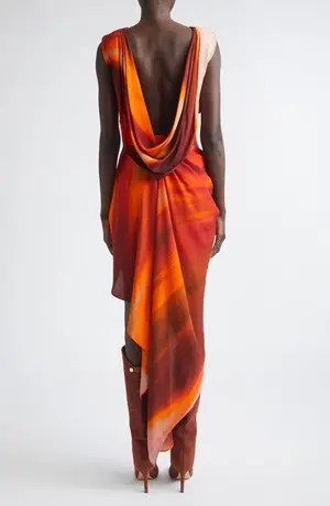 LAQUAN SMITH Draped Open Back Dress