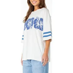Roxy Game Day Oversize Graphic T-shirt - Cloud Dancer