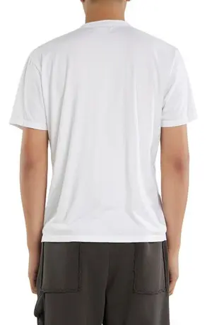 LES TIEN Lightweight Binded Neck Classic Pocket Tee - White