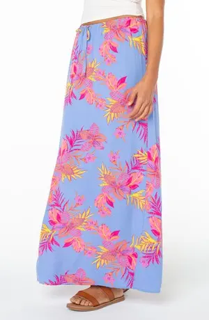 Roxy Iyla Floral Drawstring Maxi Skirt