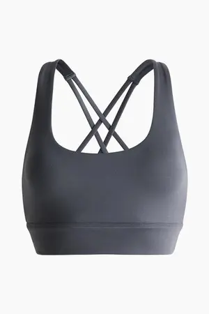 H&m Support Sports Bra With Softmove - Gray