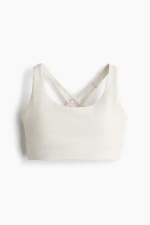 H&m Support Sports Bra With Softmove - Ivory
