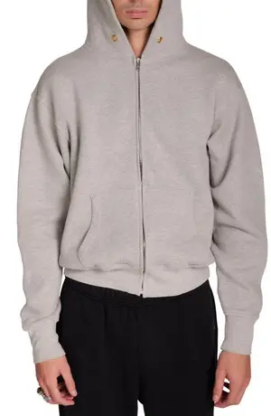 LES TIEN Heavyweight Cropped Zip Hoodie