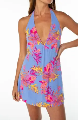Roxy Floral Halter Minidress