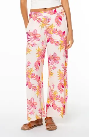 Roxy Midnight Avenue Floral Wide Leg Pants - Dew
