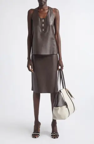 FERRAGAMO Racerback Napa Leather Tank
