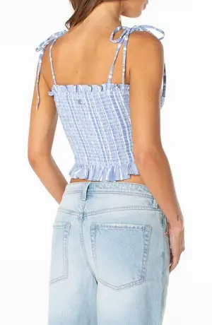 Roxy Avalon Stripe Smocked Crop Top