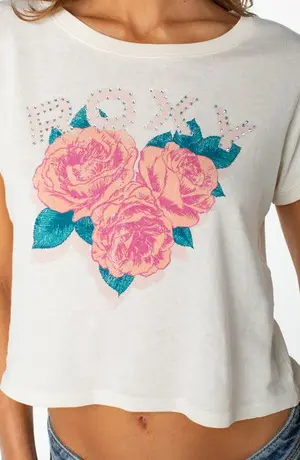 Roxy Rose Heart Crop Graphic T-shirt