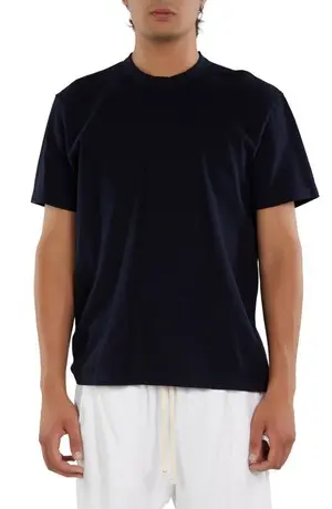 LES TIEN Piqué Binded Neck Tee - Navy