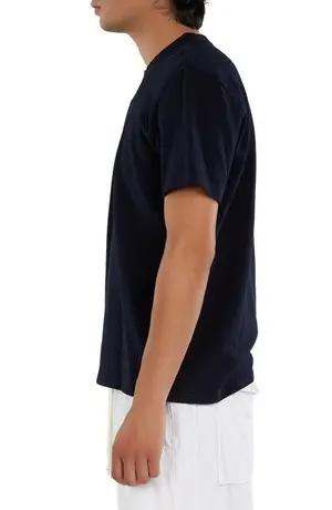 LES TIEN Piqué Binded Neck Tee - Navy