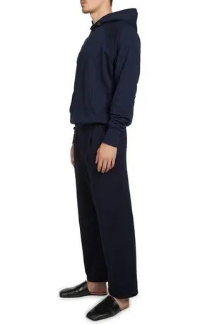 LES TIEN French Terry Classic Raglan Hoodie - Navy