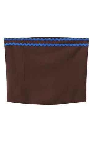 Mango Contrast Trim Bandeau Top