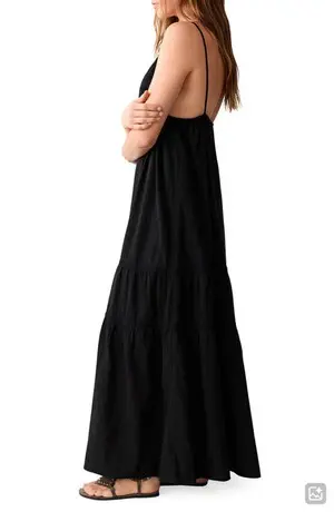 Mango Embroidered Cotton Maxi Sundress