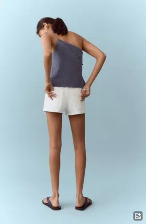 Mango Low Rise Studded Denim Shorts