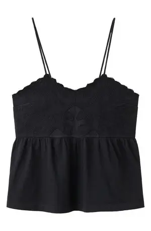 Mango Embroidered Peplum Camisole