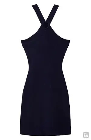 Mango Ribbed Halterneck O-ring Dress