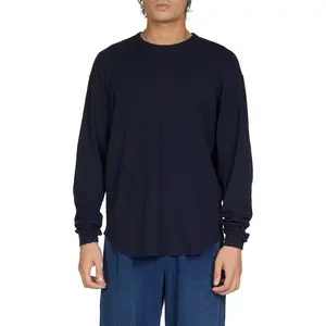LES TIEN Double Jersey Baseball Hem Tee - Navy