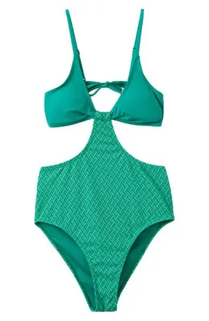 Mango Textured Jacquard One-piece Swimsuit